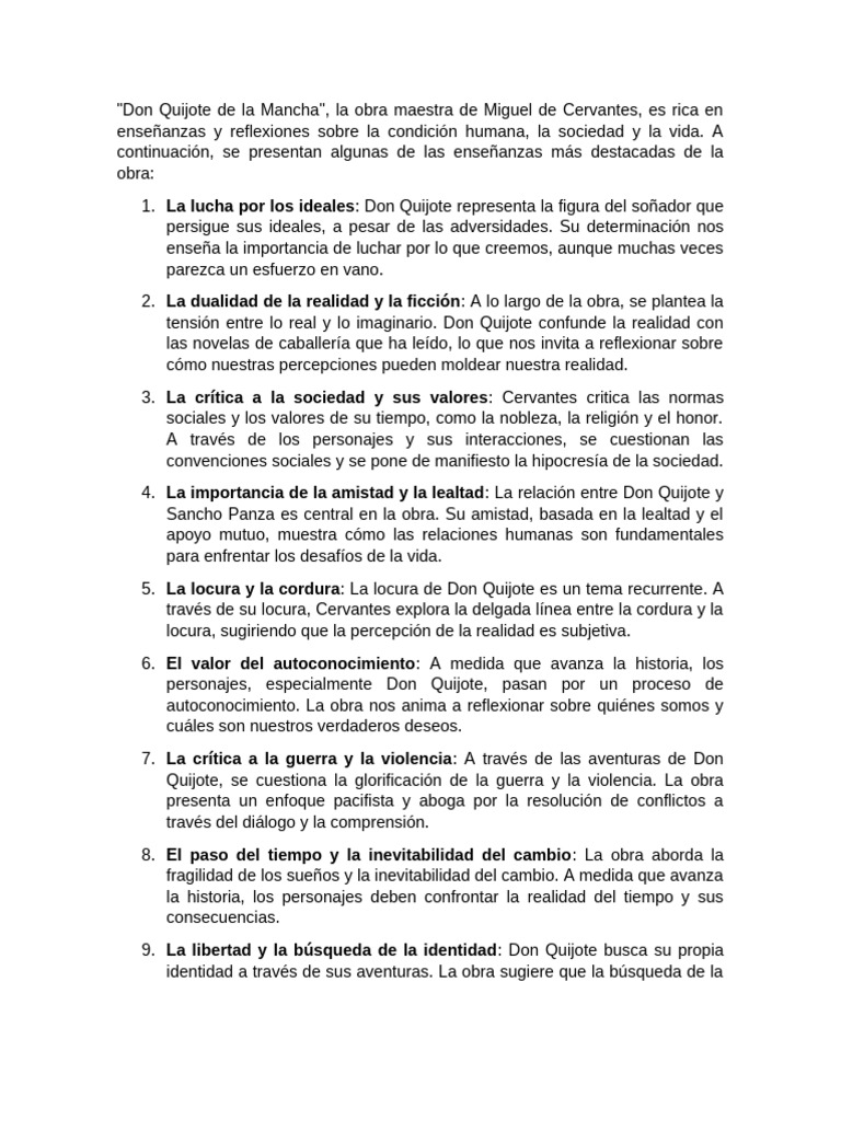 Don Quijote de La Mancha | PDF | Don Quijote | Miguel De Cervantes