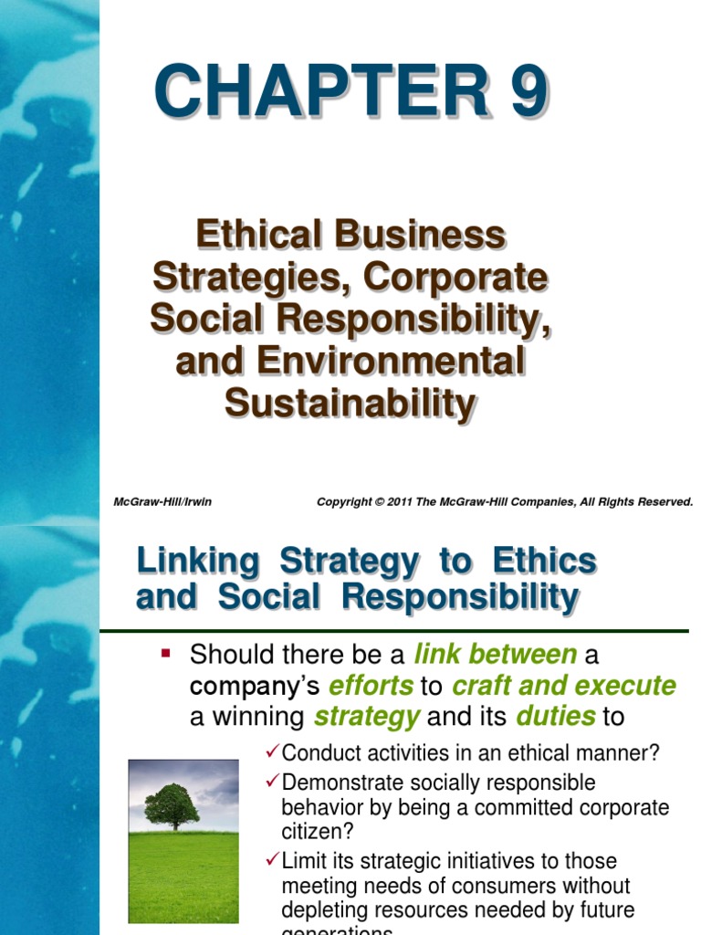 Ethical Business Strategies, Corporate Social Responsibility, and ...