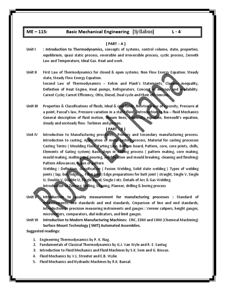 Syllabus Bme Pdf Fluid Dynamics Casting Metalworking