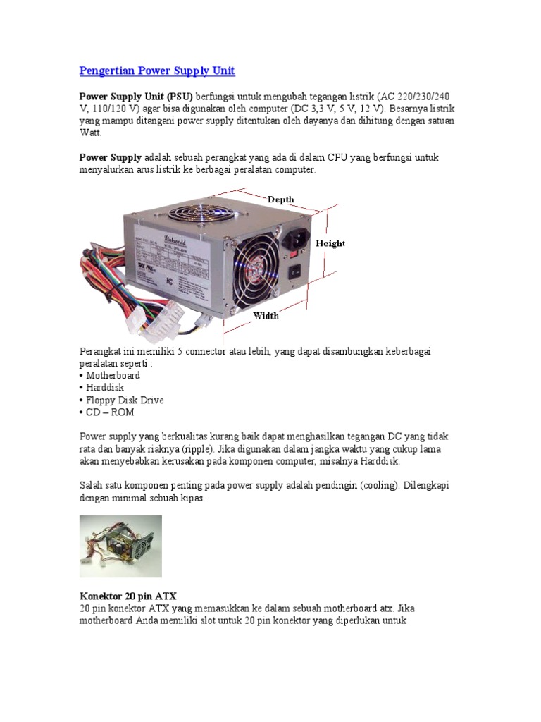 Pengertian Power Supply Unit | PDF