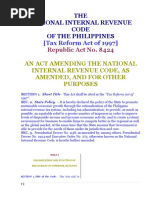 NATIONAL INTERNAL REVENUE CODE OF 1997 As Amended by Republic Act | PDF ...