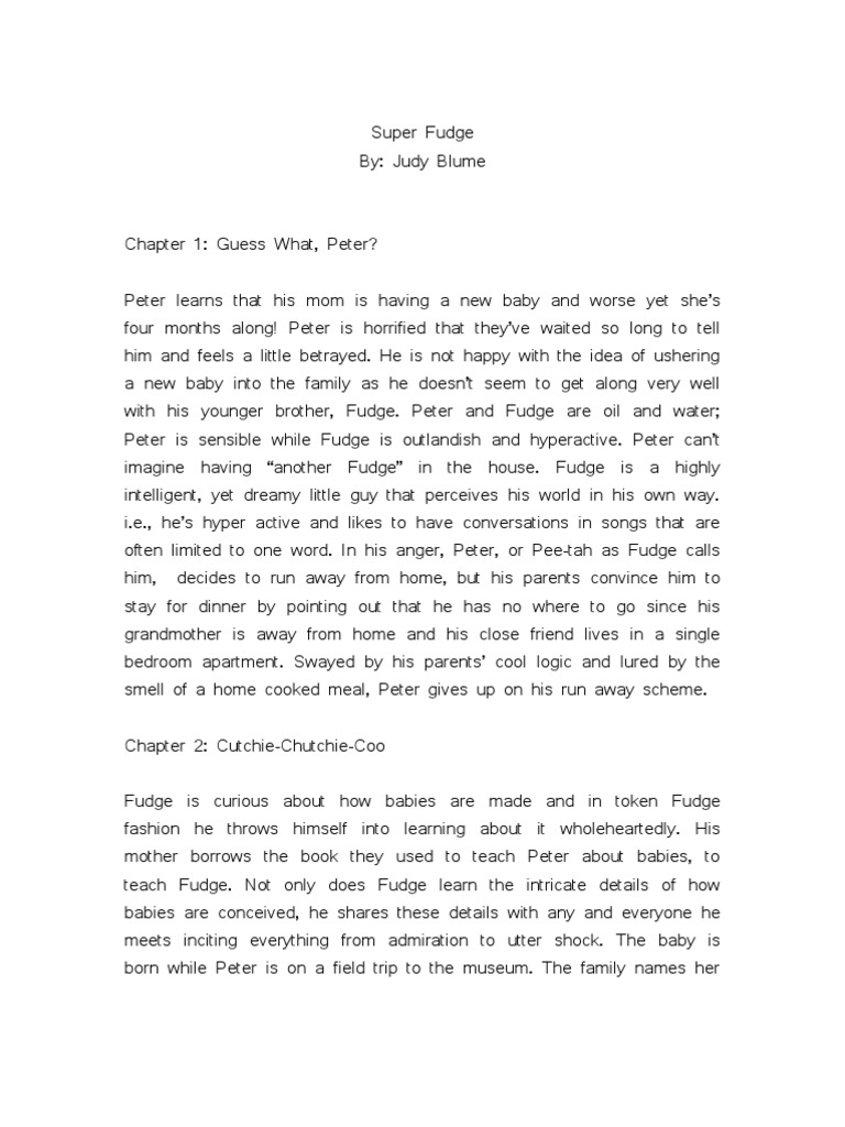 Superfudge Summary | PDF | Santa Claus | Anger