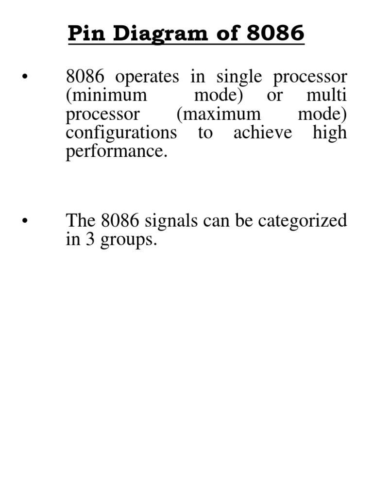 Pin Diagram of 8086 | PDF | Central Processing Unit | Manufactured Goods