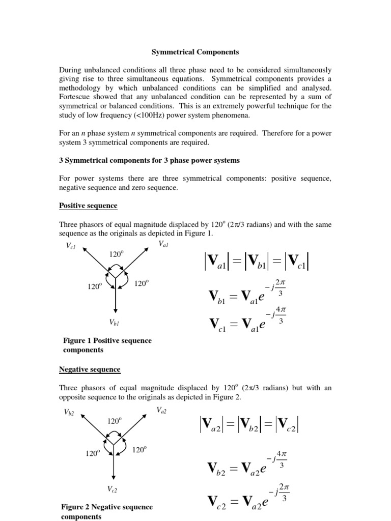 Lecture 6 - Symmetrical Components | PDF | Mathematical Analysis ...