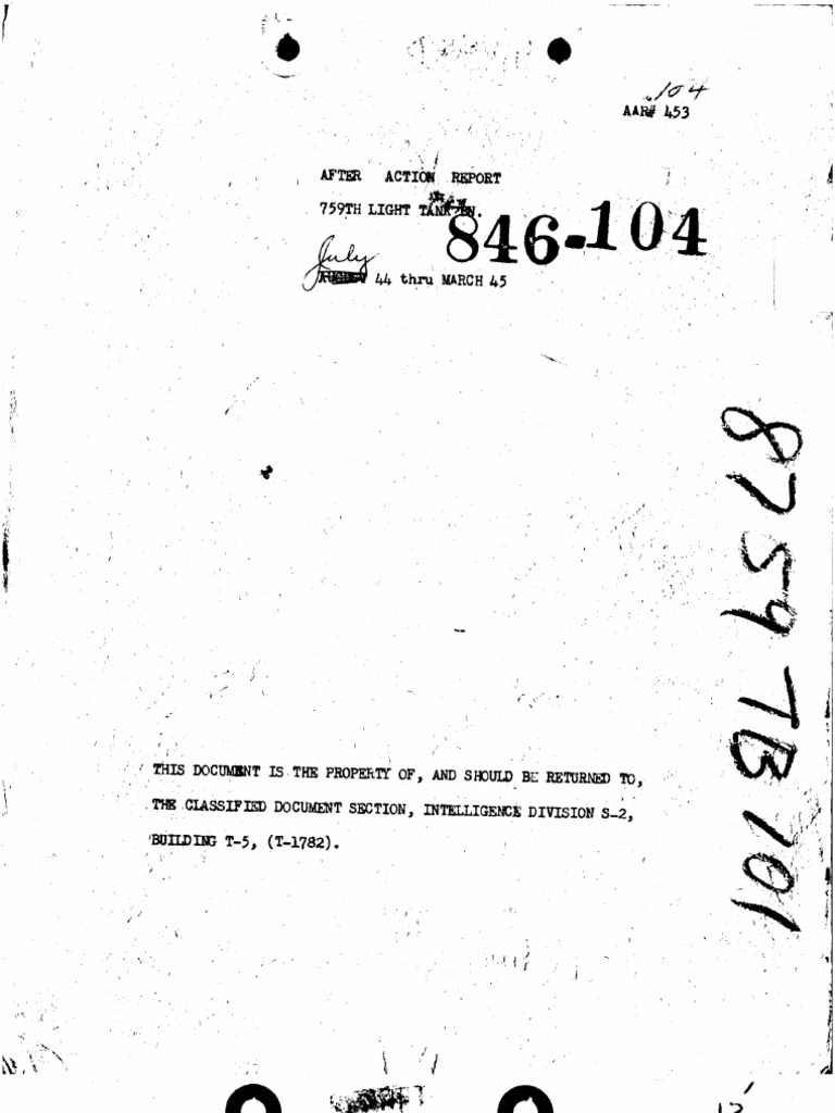 WWII 759th Light Tank Battalion | Download Free PDF | Defense Policy | Army