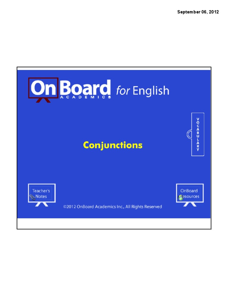 Conjunction Usage Quiz and Answers | PDF