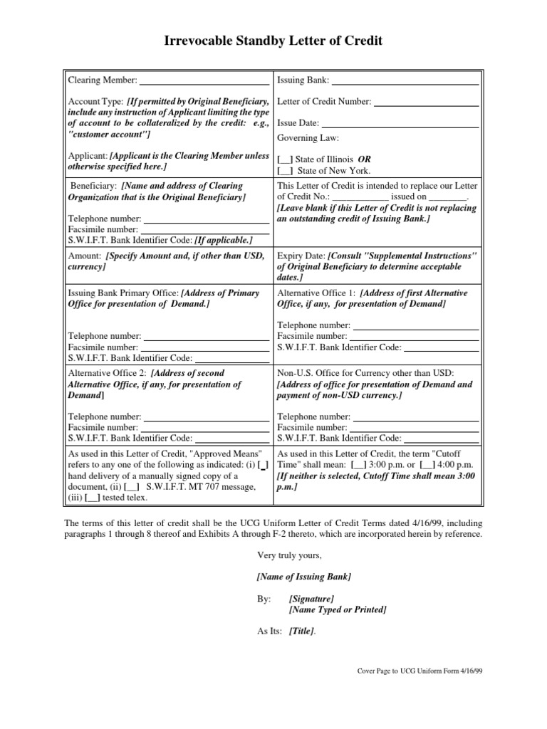 Letter of Credit Sample | PDF | Letter Of Credit | Payments