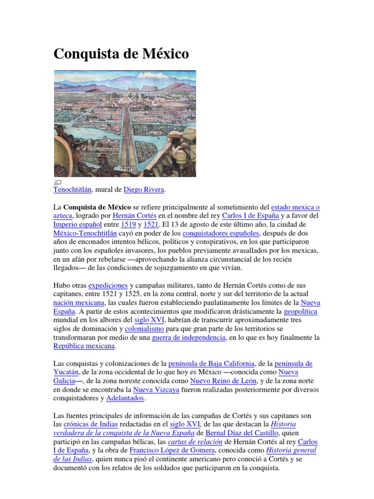 Conquista de México | PDF | Hernán Cortés | Imperio español