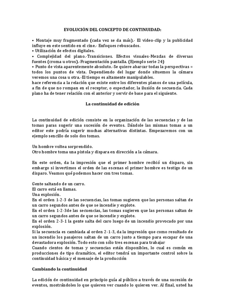 Evolución del Concepto de Continuidad | PDF | Animación | Movimiento ...