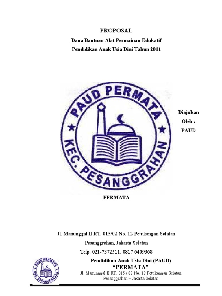 Contoh Proposal APE | PDF | Kesehatan Holistik