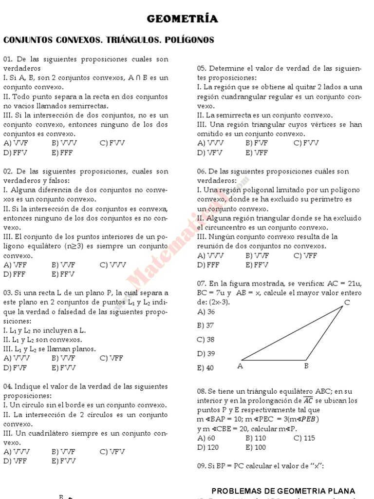 Conjuntos Convexos. Triángulos. Polígonos | PDF | Conjunto convexo | Triángulo