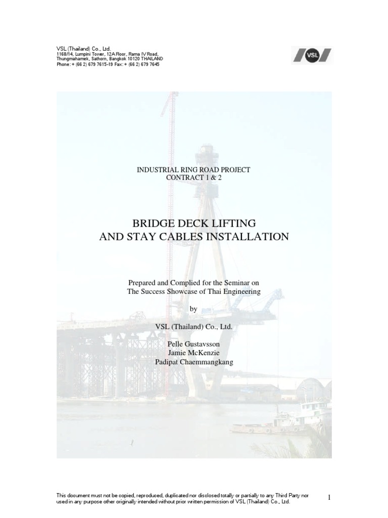 IRR Bridge Deck Lifting Overview | PDF | Elevator | Prestressed Concrete