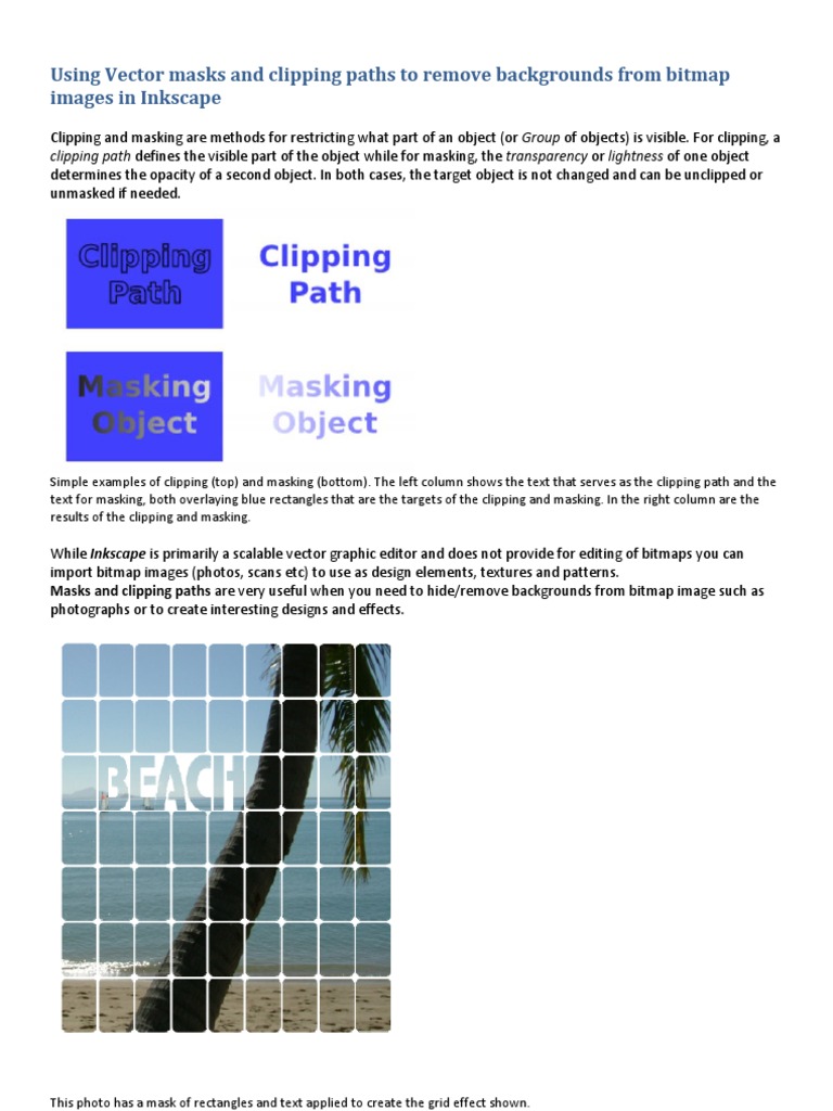 Masks and Clipping Paths in Inkscape | PDF | Areas Of Computer Science ...