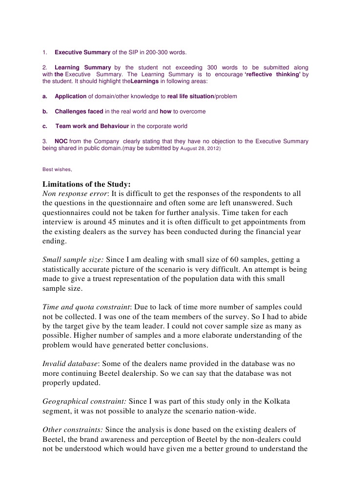 Limitations of The Study | PDF | Survey Methodology | Psychology