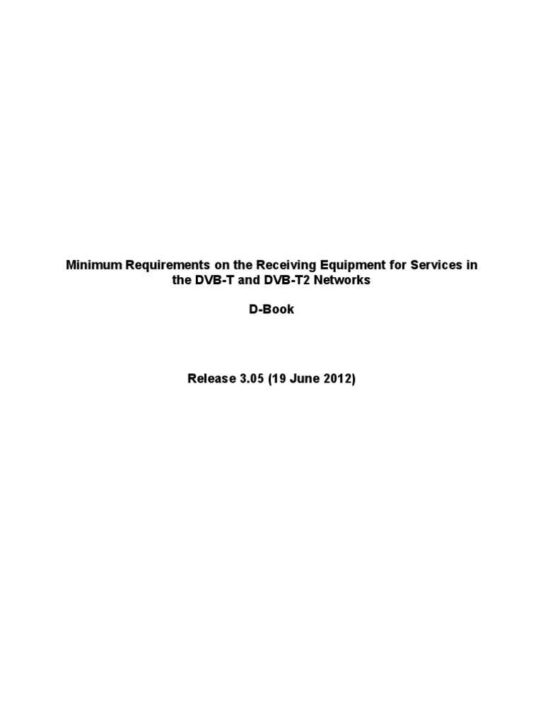 D-Book pro DVB-T a DVB-T2 přijímače - english version | PDF | Hdmi ...