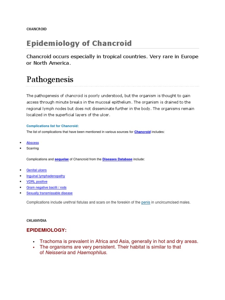 Chancroid | PDF | Sexually Transmitted Infection | Male Genital Disorders