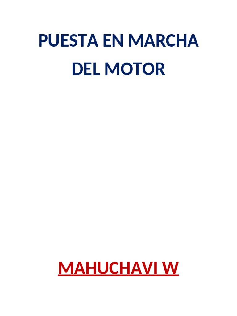 PUESTA EN MARCHA vehiculo | PDF | Vehículos | Motores
