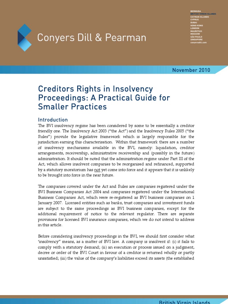 Creditors Rights in Insolvency Proceedings | PDF | United Kingdom ...