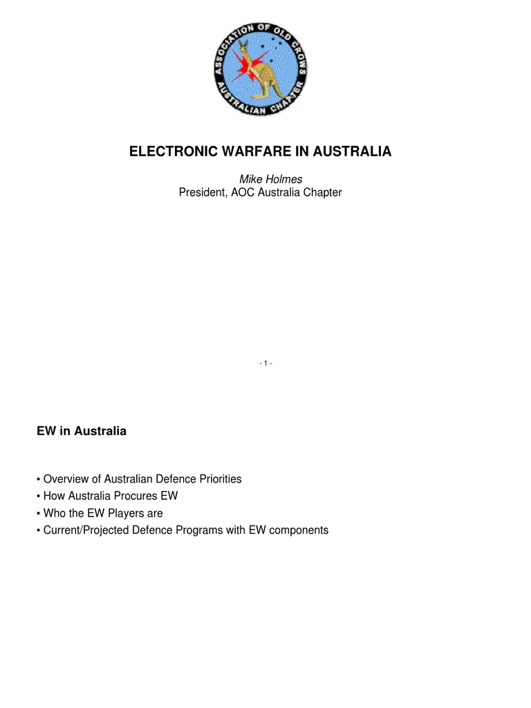 Australian Ew | PDF | Australian Defence Force | Electronic Warfare