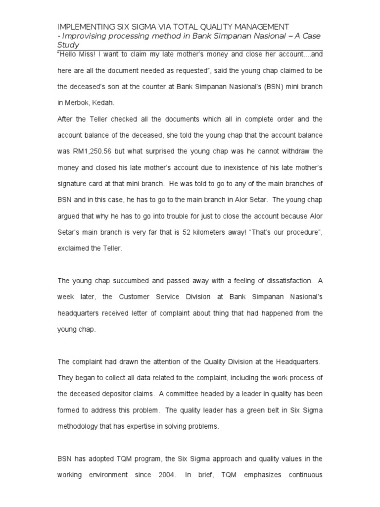 Operational Technology Management Case Study | PDF | Six Sigma ...