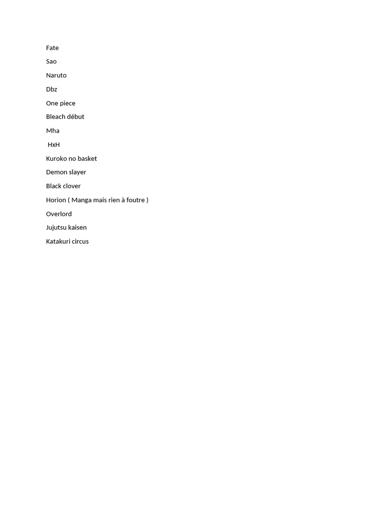 Anime List | PDF