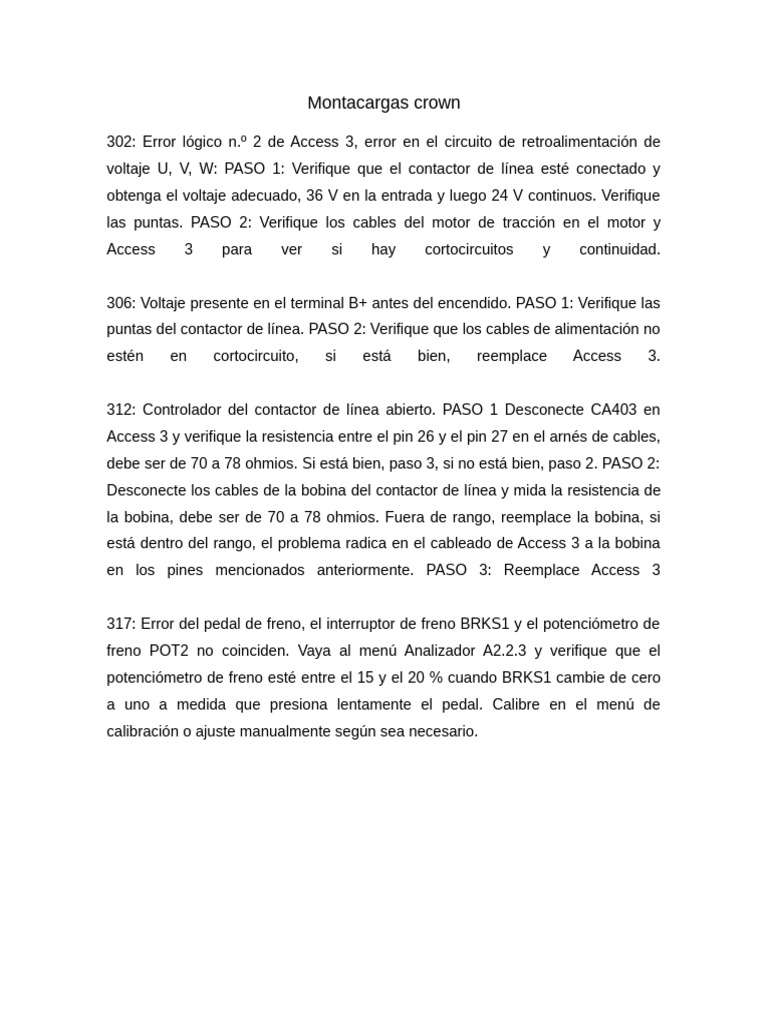 Montacargas Crown | PDF