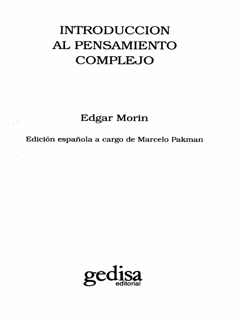 Cap Introduccion Complejidad Morin | PDF