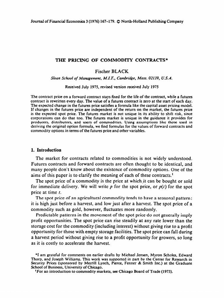 3 The Pricing of Commodity Contracts | PDF | Futures Contract | Option ...