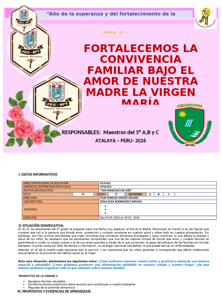 UNIDAD N°2 -5° 2026 NARA | PDF | Información | Amor