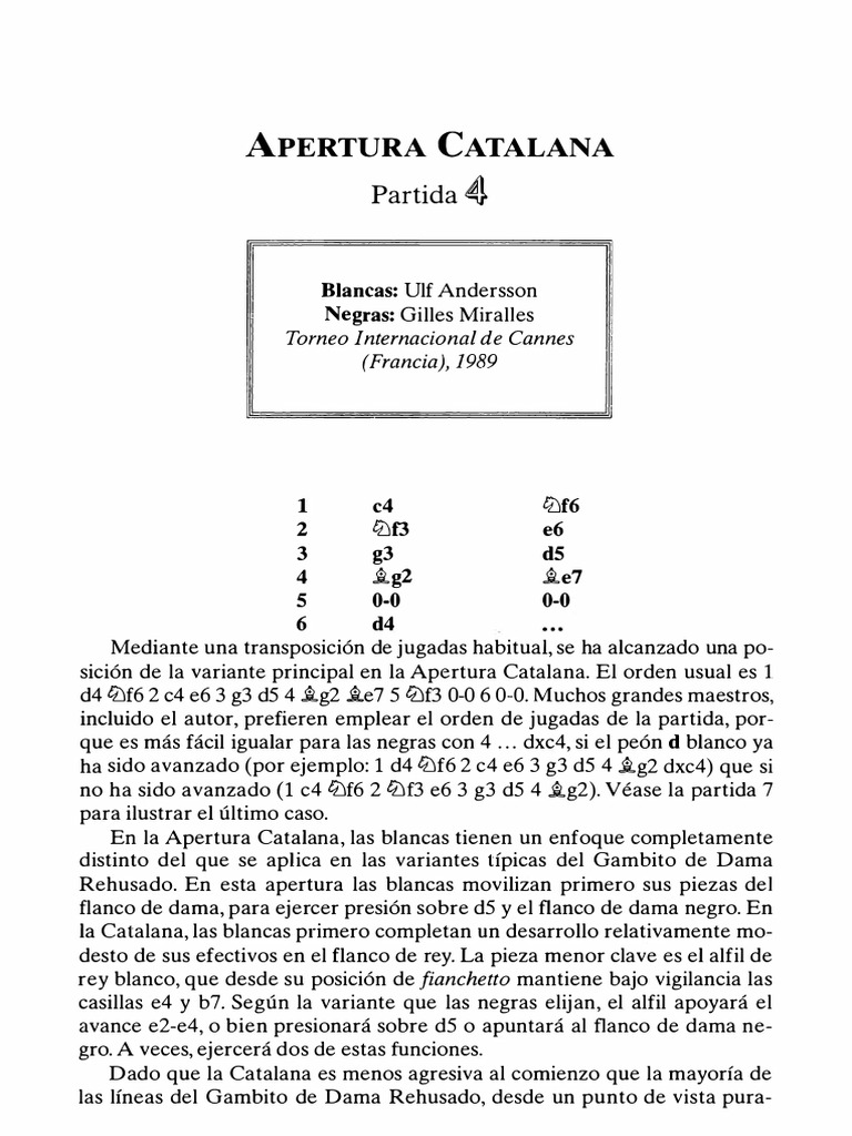Ulf Andersson vs Guilles Mirayes Canes 1989 | PDF | Cataluña ...