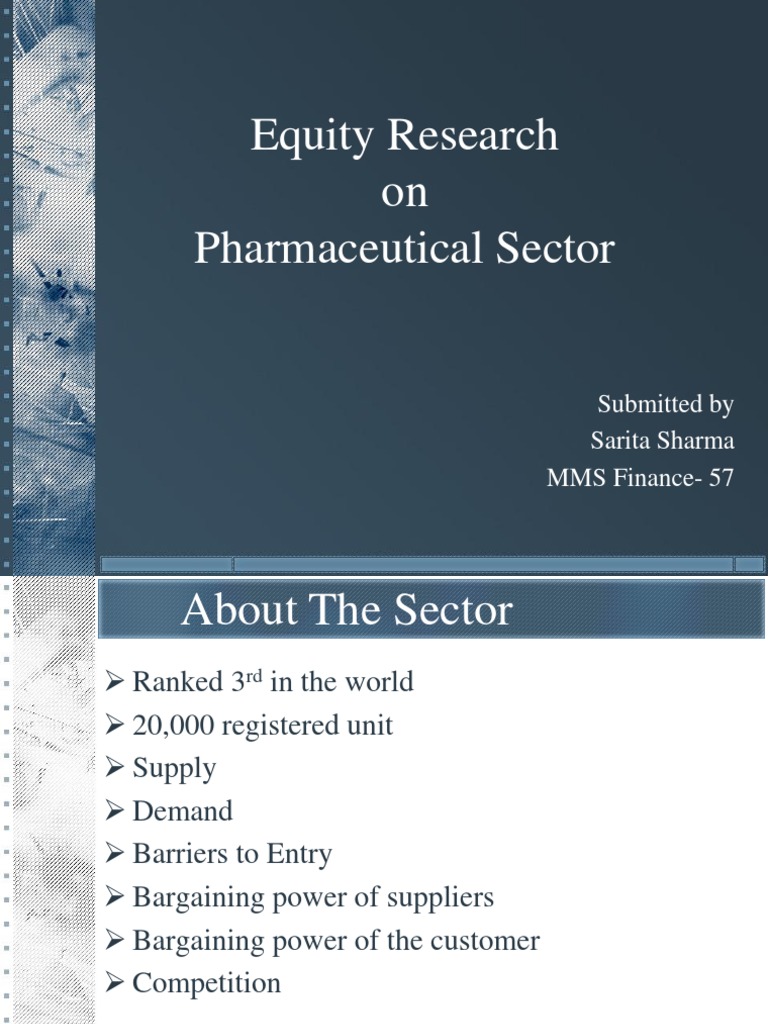 Equity Research in Pharma Sector | PDF | Price–Earnings Ratio | Economics
