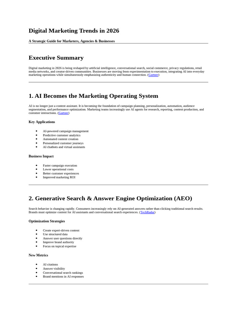 Digital Marketing Trends in 2026 | PDF | Artificial Intelligence ...
