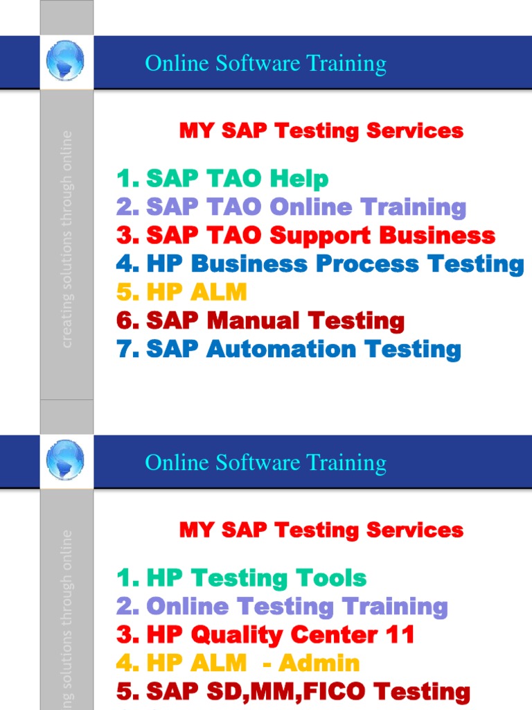 SAP ERP Testing, SAP Automation Testing, HP QTP 11, HP ALM | PDF ...