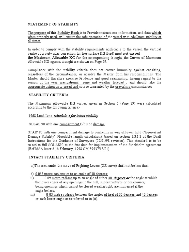 Damaged Stability | PDF | Ships | Watercraft