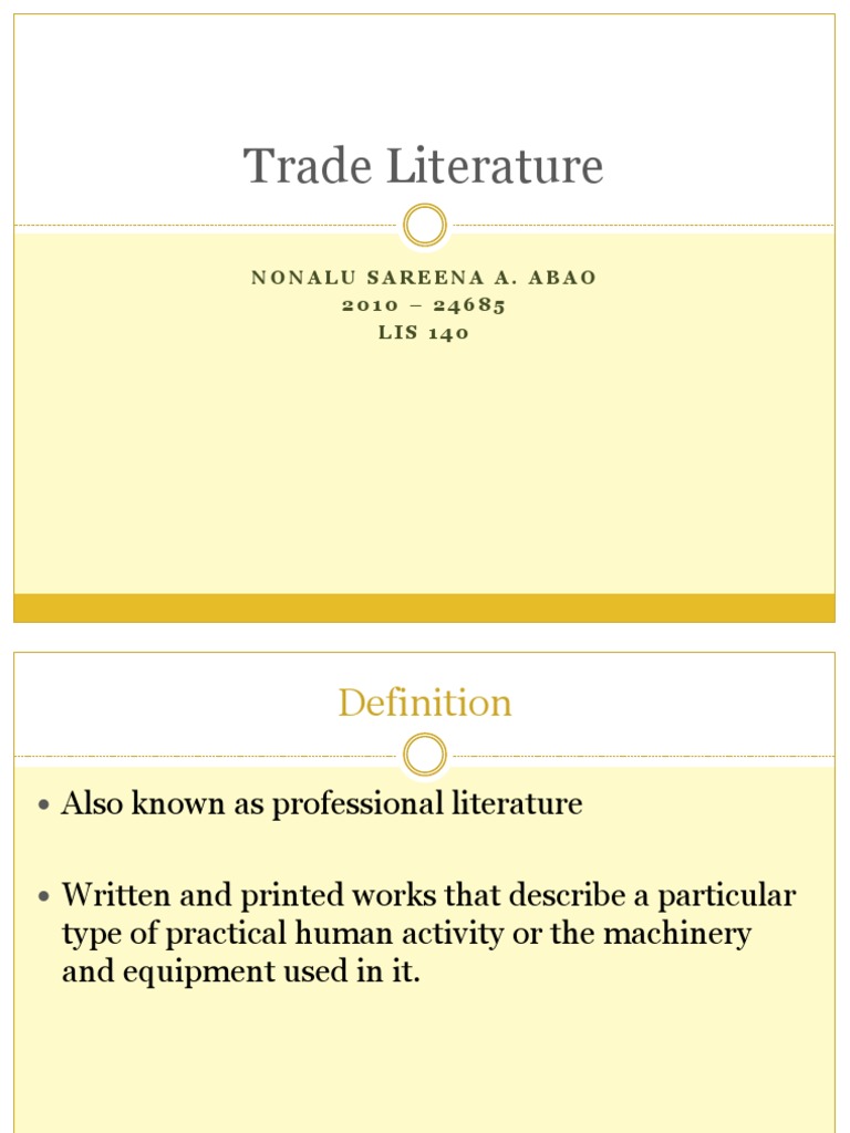 Trade Literature | PDF