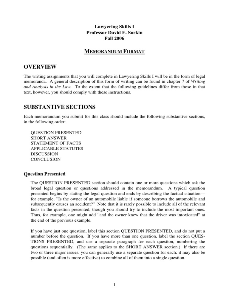 Legal Memorandum Format | PDF | Law