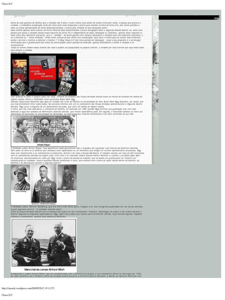 Soldados Judeus no Exército Nazista | PDF | Alemanha nazista | Nazismo