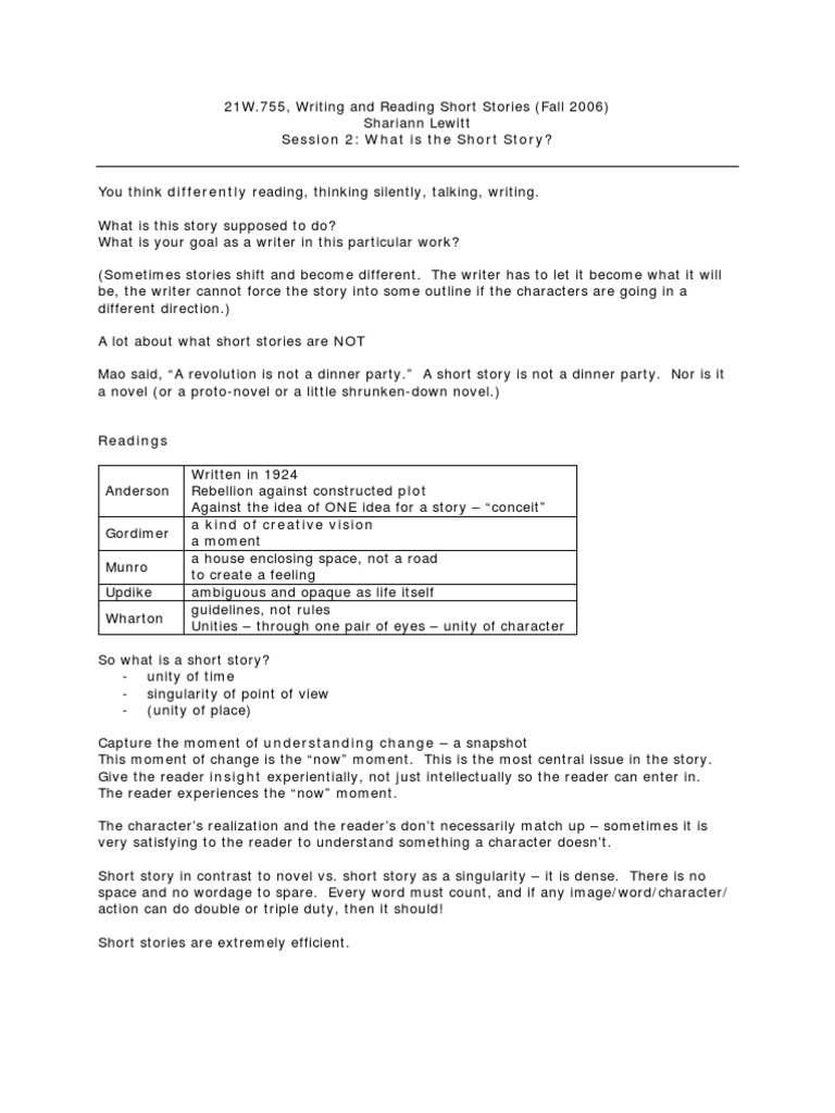 MIT Lecture Note 2 | PDF | Short Stories