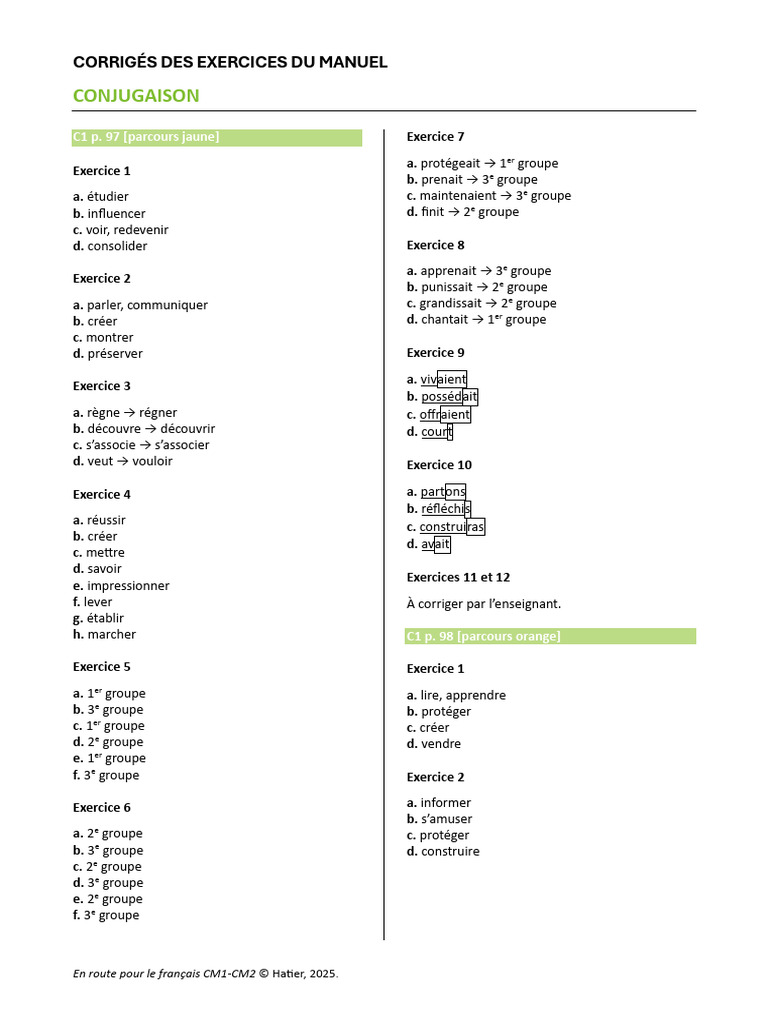 ERPF_Corriges_Exercices_Conjugaison | PDF | Conjugaison | Dragon Ball