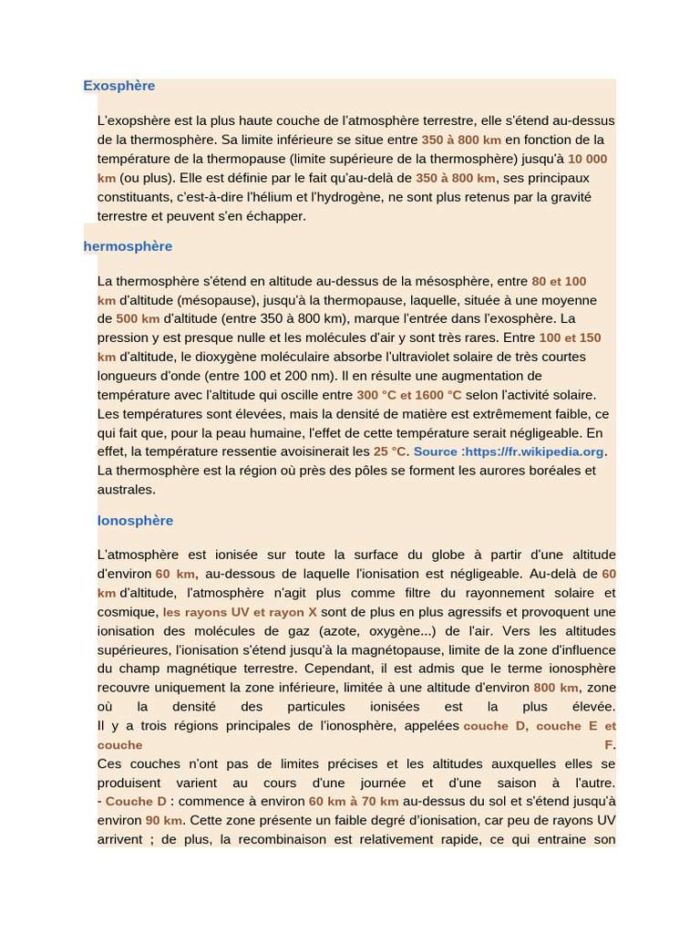 couches | PDF | Altitude | Atmosphère
