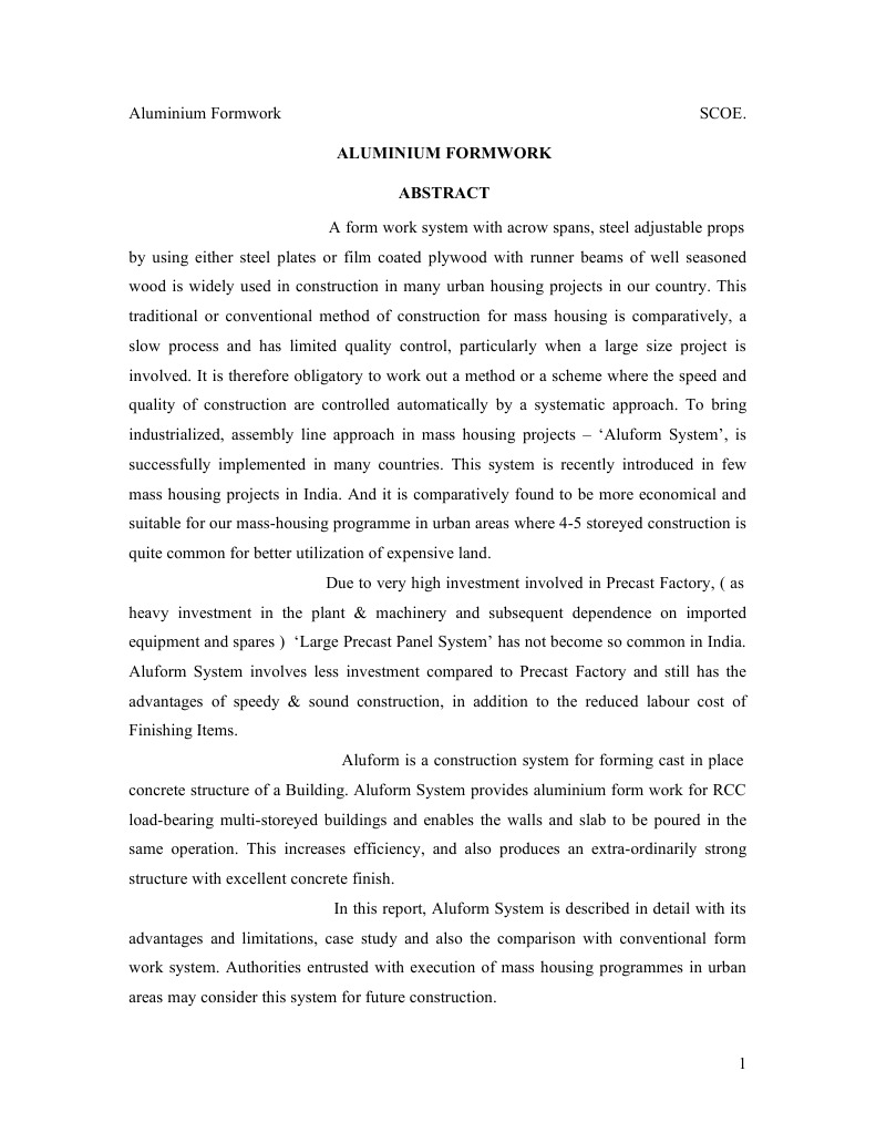 Aluminium Formwork | PDF | Precast Concrete | Concrete