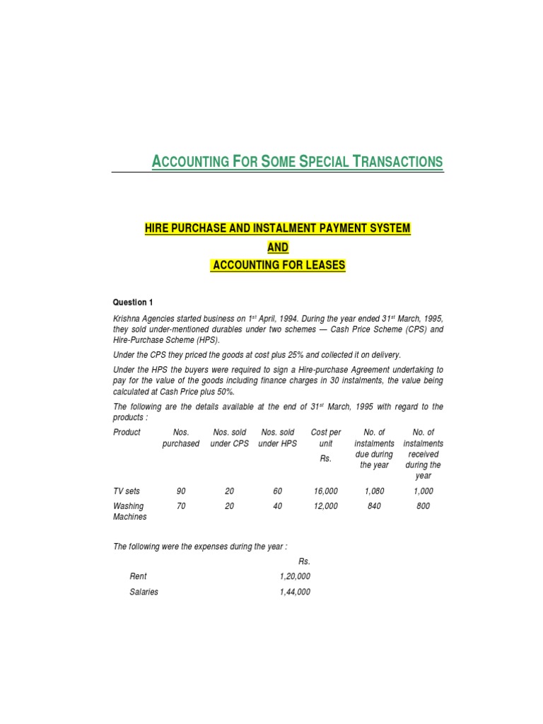 18 Chapter4 Unit 1 2 Hire Purchase and Instalment Payment | PDF ...