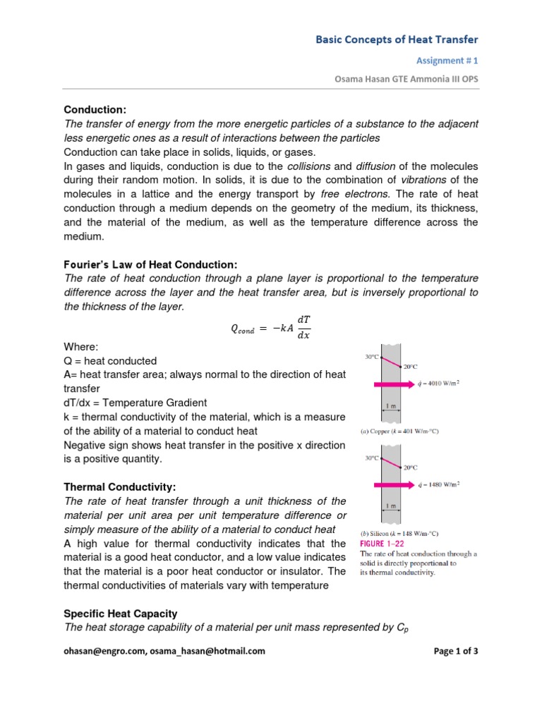 Basic Concepts of Heat Transfer | PDF | Heat Transfer | Thermal Conduction