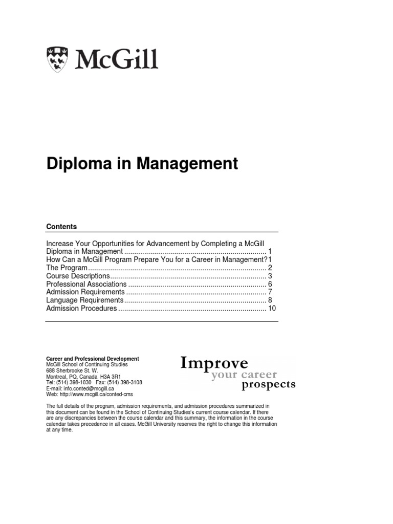 Diploma in Management General | PDF | University And College Admission ...