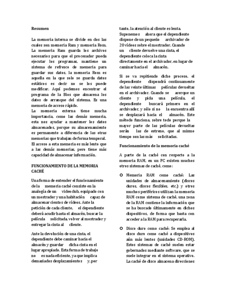 Memoria Secundaria | PDF | Memoria del ordenador | Caché (Computación)
