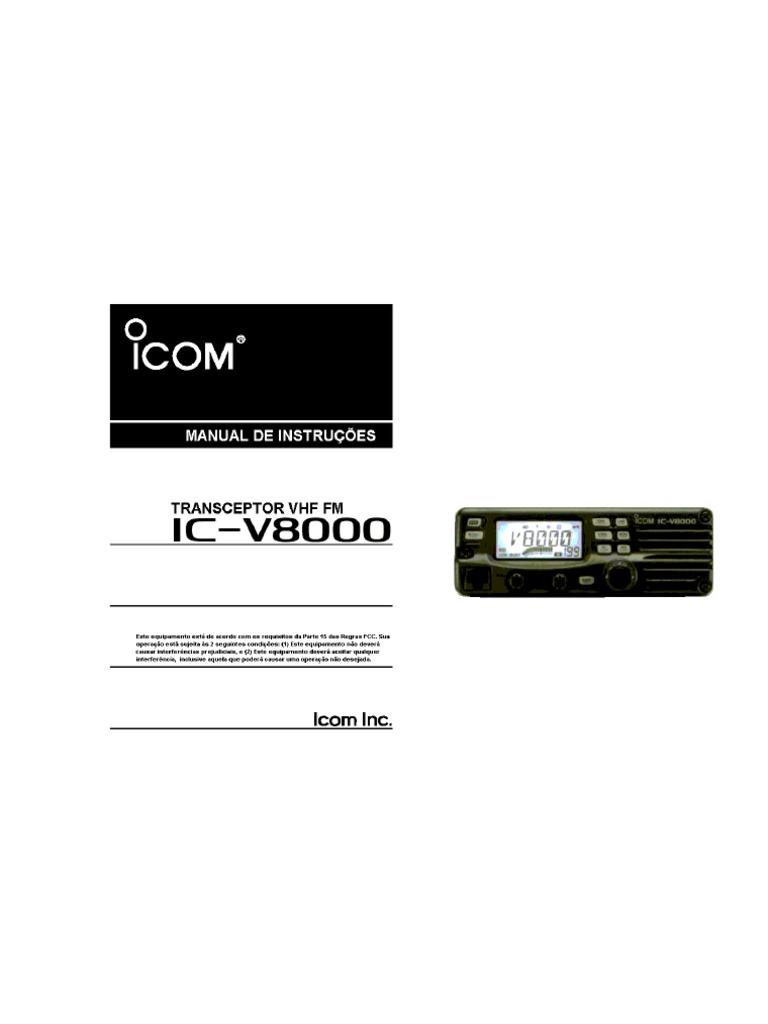 IC-V8000 Manual de Operação PT-BR | PDF | Tecnologia e Engenharia