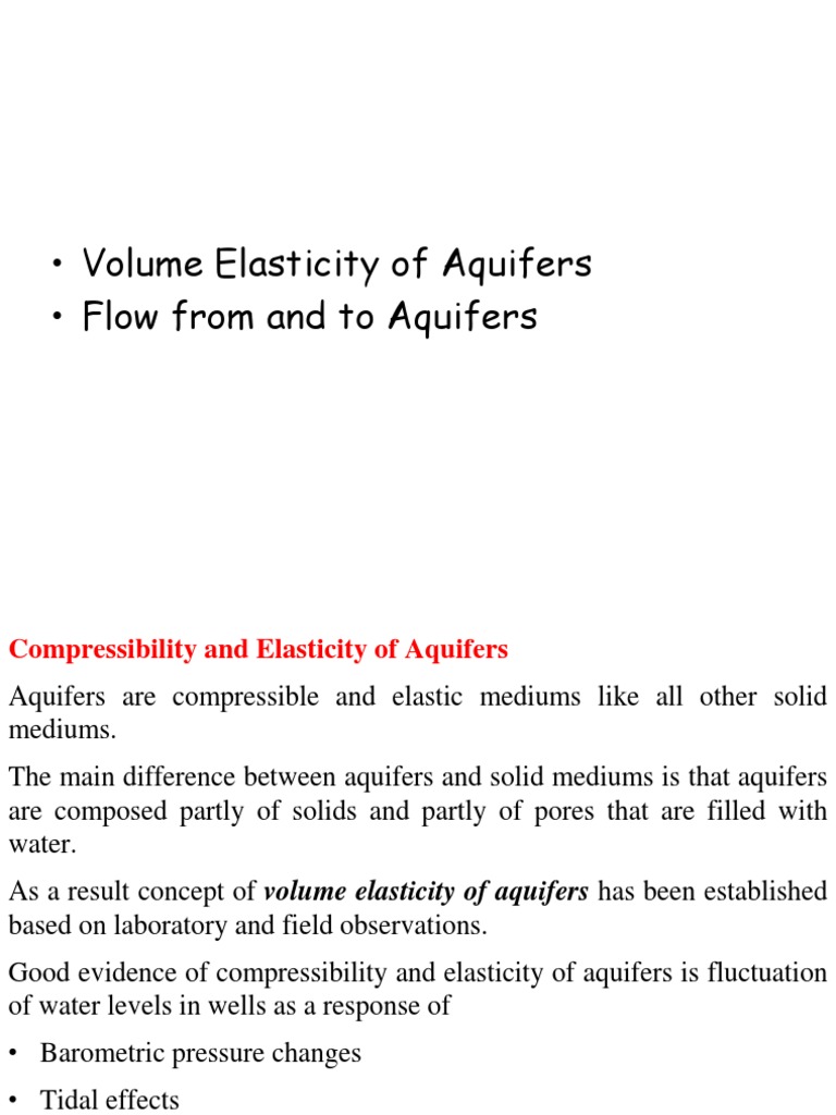 2-Volume Elasticity of Aquifers | PDF | Aquifer | Porosity