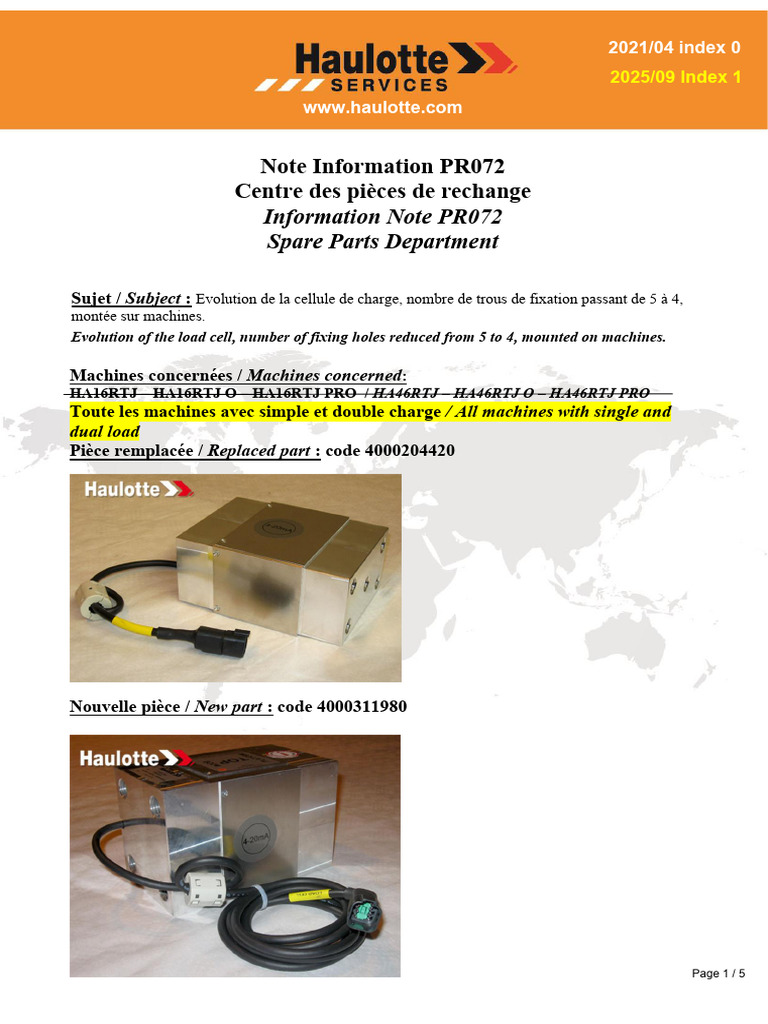 PR072 Note Information SPD Load Cell Evolution Index 01 | PDF | Hélice ...