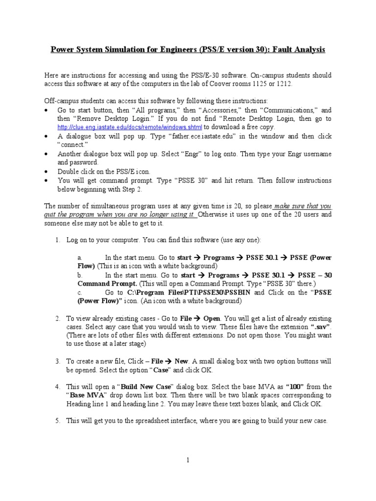 Psse Program Operation Manual - johnface