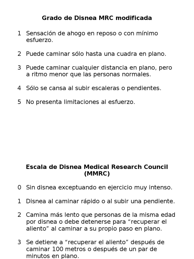 Escala de Disnea Medical Research Council2 | PDF